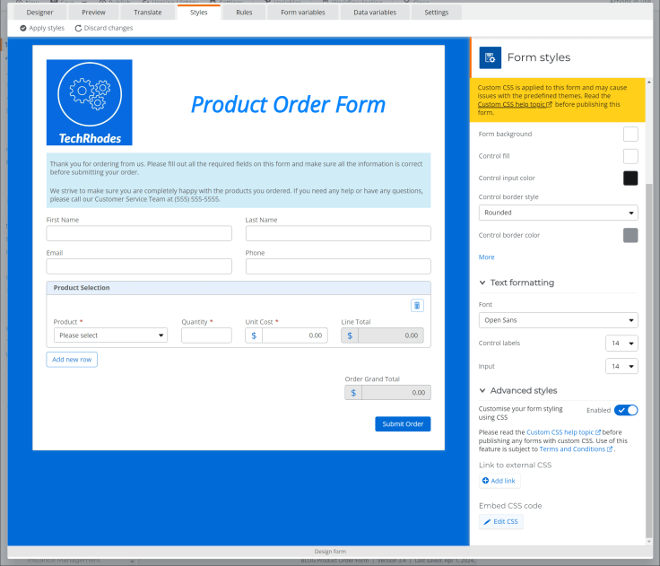 Customize Form Label Control Background Color with CSS in Nintex ...